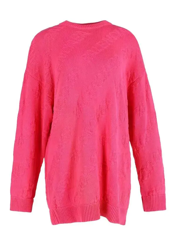 Balenciaga Logo-intarsia Crew-neck Sweater - Pink