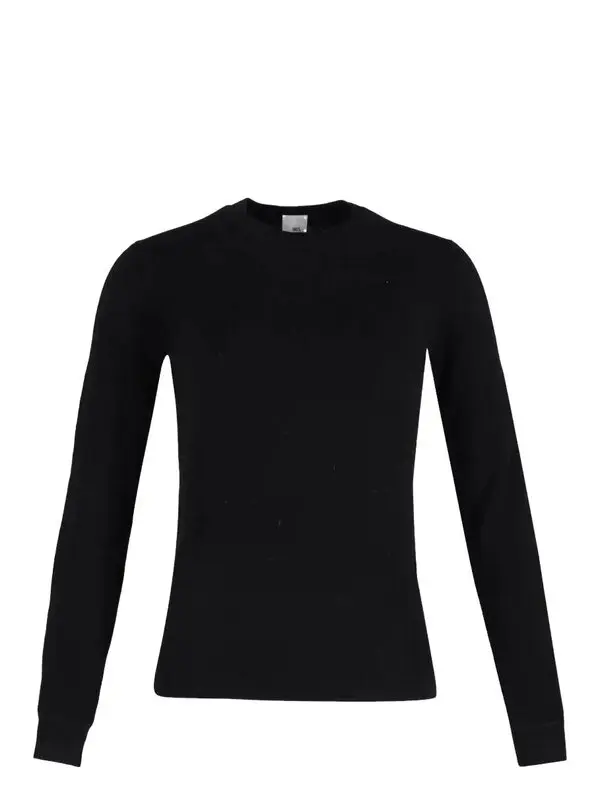 Iris & Ink Long-sleeved Wool Top - Black