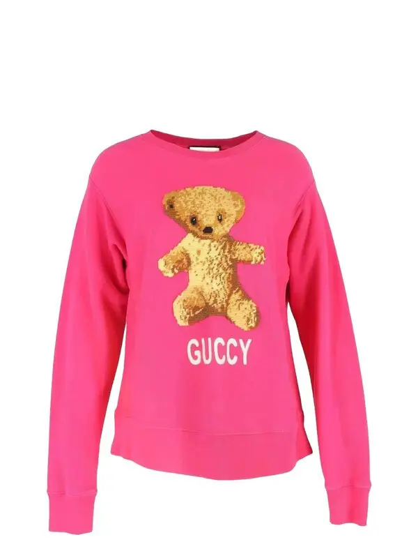 Gucci Teddy-print Cotton Sweatshirt - Pink