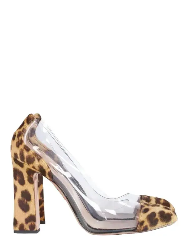 AQUAZZURA Printed Block Heel Pumps - White