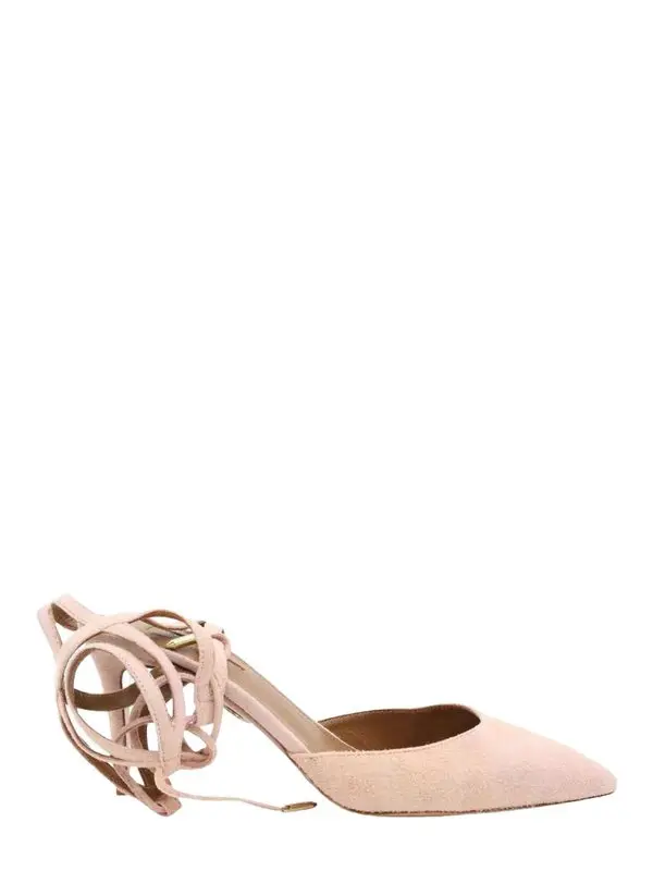 AQUAZZURA Amanda Leather Lace-up Pumps - Pink
