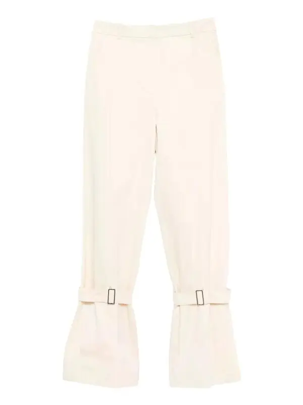 Patrizia Pepe Strap Cotton Trousers - Neutrals