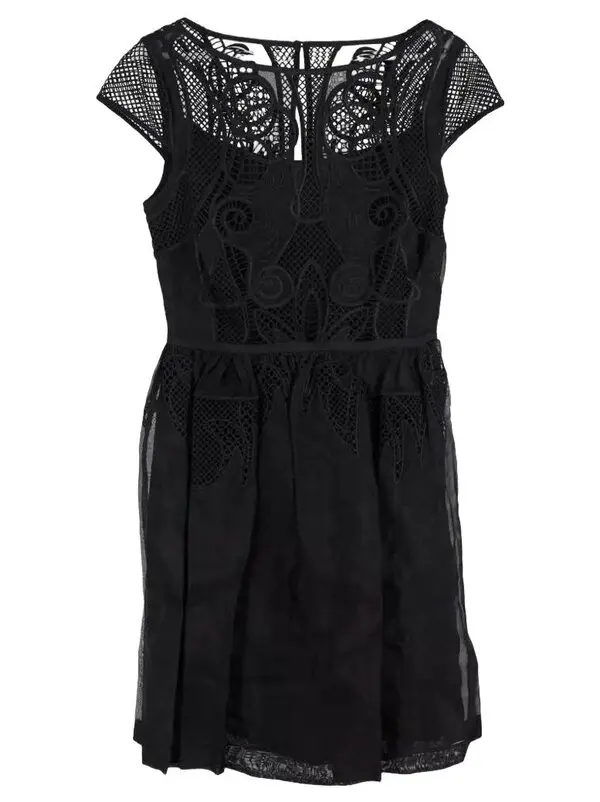 TEMPERLEY LONDON Lace Cap-sleeve Mini Dress - Black