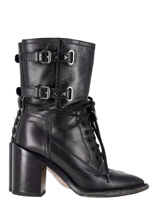 Valentino Garavani Garavani Rockstud Buckle Heeled Boots - Black