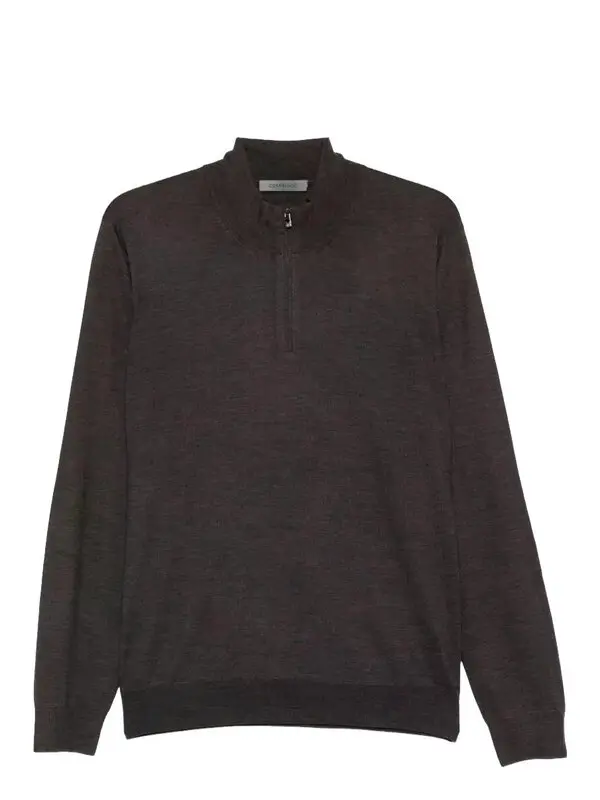 Corneliani Quarter Zip Sweater - Brown