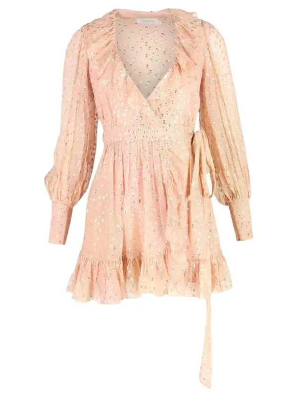 Zimmermann Ruffled Polka-dot Mini Dress - Pink