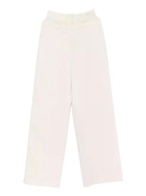 Patrizia Pepe Lace Palazzo Trousers - Neutrals