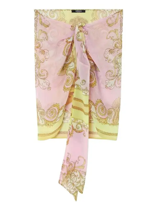 Versace Printed Foulard Skirt - Pink