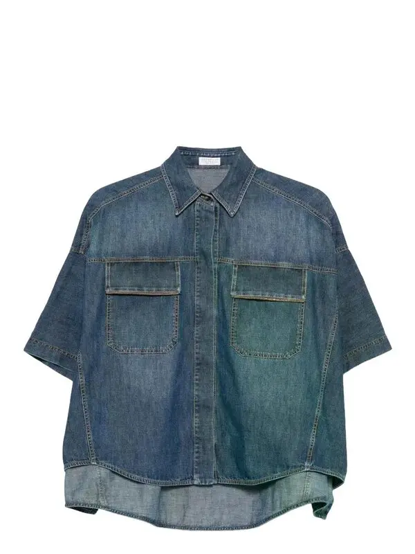 Brunello Cucinelli Flap-pockets Denim Shirt - Blue