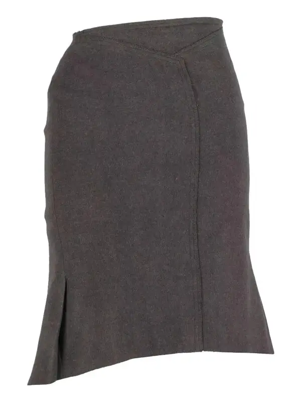 Roland Mouret Plated Asymmetrical Midi Skirt - Grey