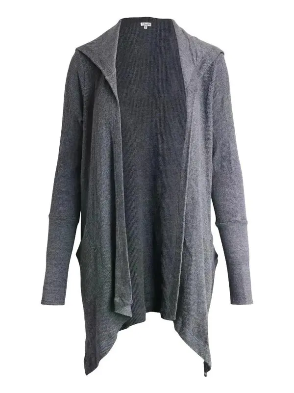 Splendid Side-pocket Hooded Cardigan - Grey
