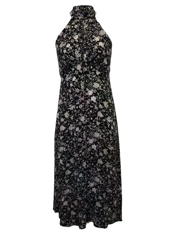 Zimmermann Floral-print Halterneck Midi Dress - Black
