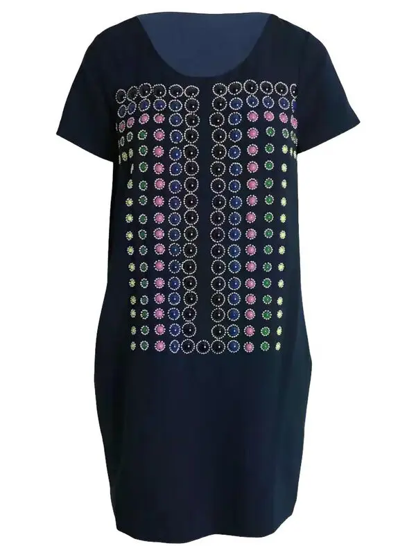 Diane Von Furstenberg Beaded Shift Dress - Blue