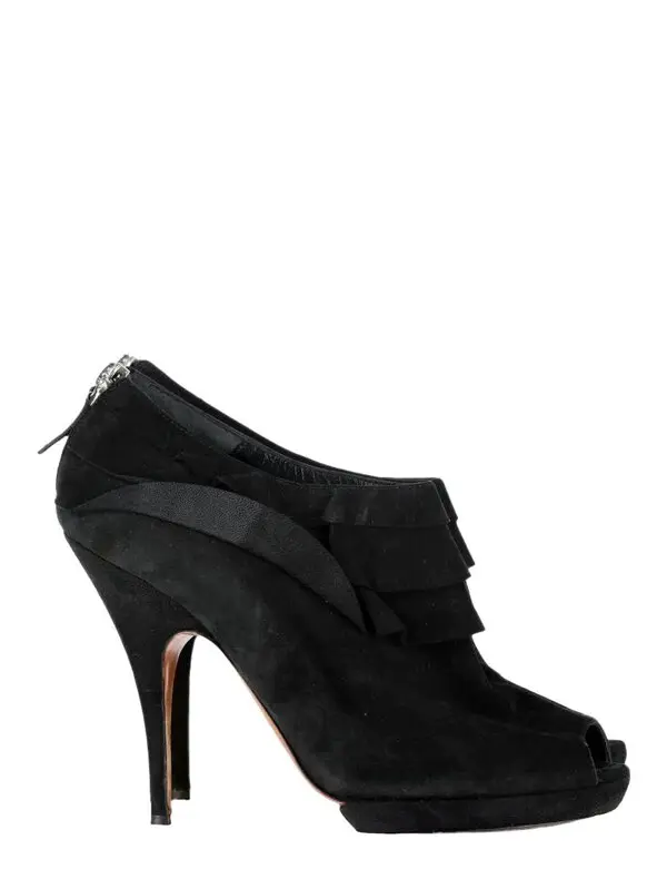 Moschino Ruffled High-heel Boots - Black