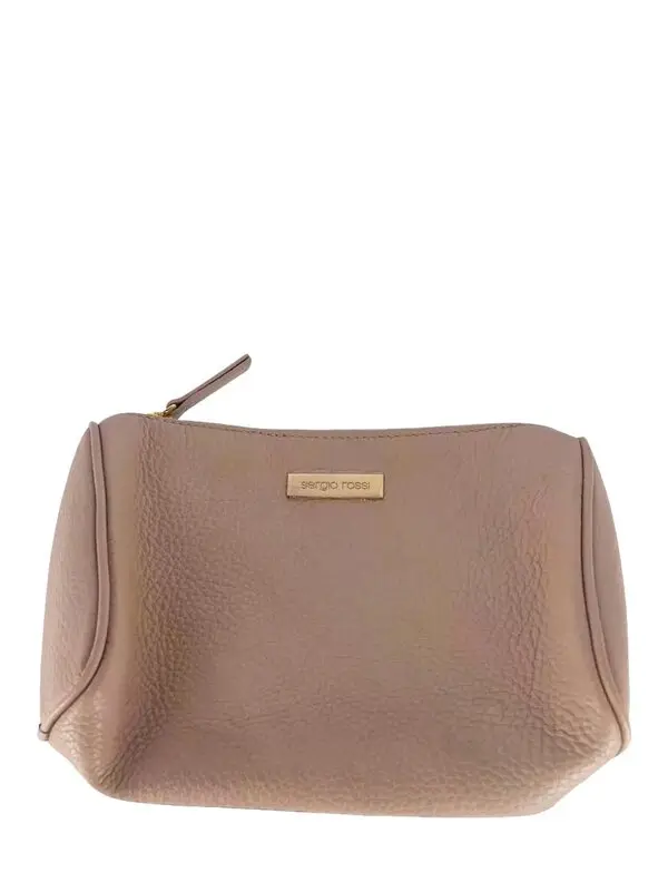 SERGIO ROSSI Leather Make Up Bag - Neutrals