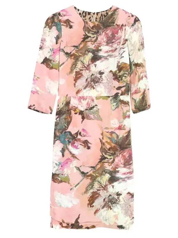 Dolce & Gabbana Floral-print Midi Dress - Pink