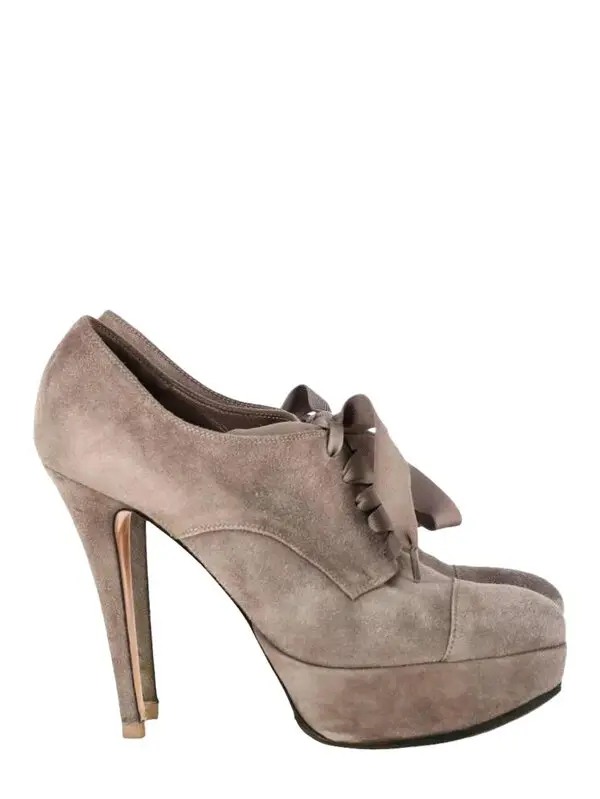 GIANVITO ROSSI Lace-up Platform Ankle Boots - Neutrals
