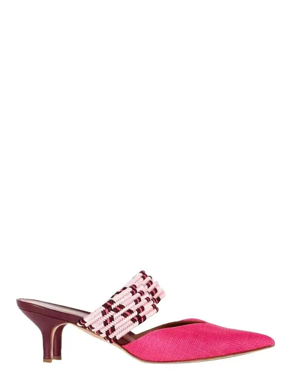 MALONE SOULIERS Maisie Woven Pointed-toe Mules - Pink
