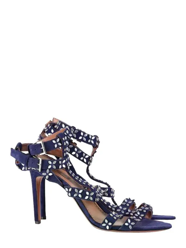 Alaïa Flower Stud Ankle Strap Sandals - Blue
