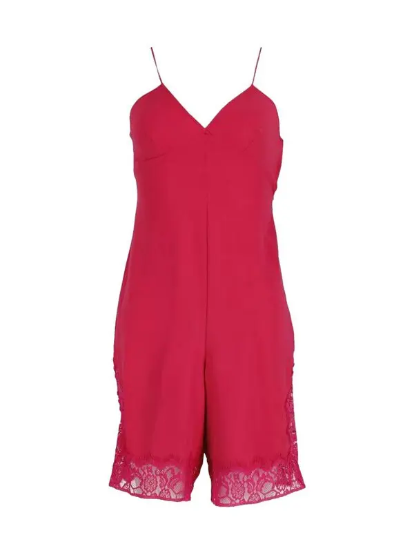 Maje V-neck Playsuit With Lace Detail - Pink
