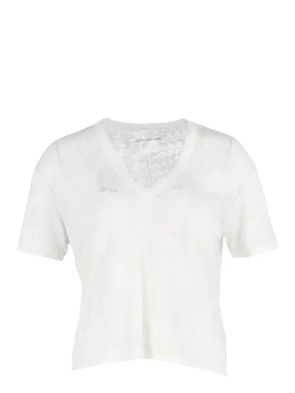 Zadig&Voltaire Cotton V-neck T-shirt - White
