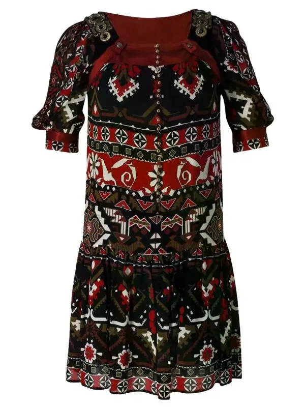 Gucci Printed Mini Dress - Black