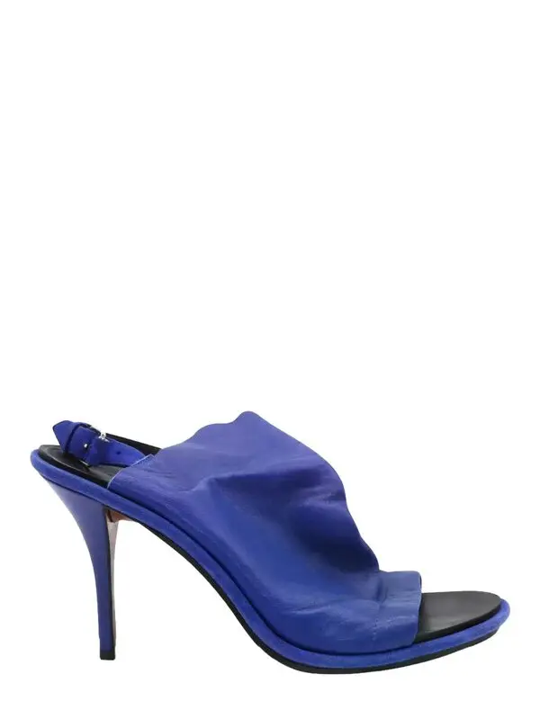 Balenciaga Slingback Open Toe Heels - Blue
