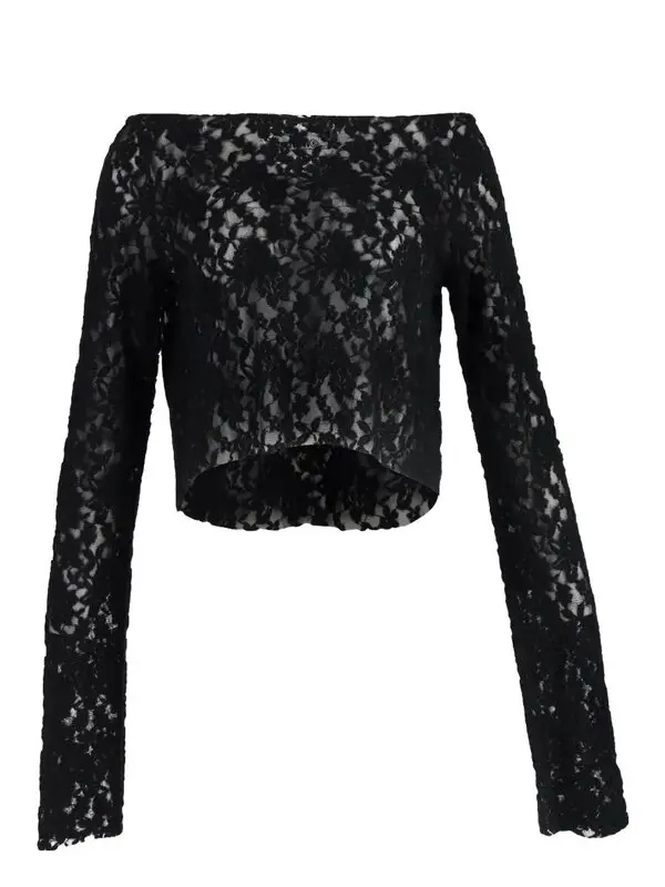 Maison Martin Margiela Lace Crop Top - Black