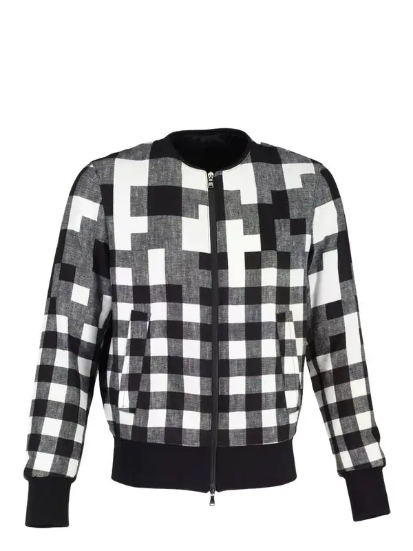 Neil Barrett Checkered Bomber Jacket - Black