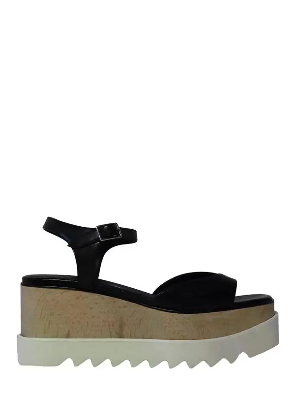 Stella McCartney Elyse Wedge Sandals - Black