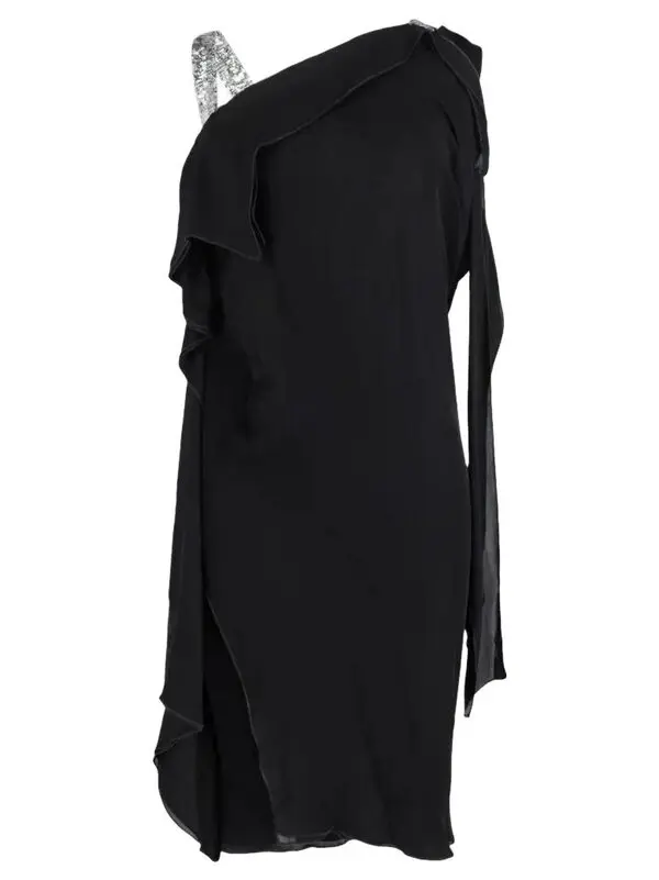 Roland Mouret Asymmetric Draped Dress - Black