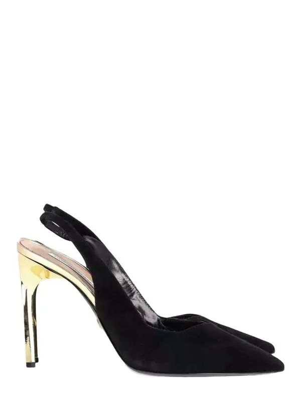 Diane Von Furstenberg Metallic-heel Slingback Pumps - Black