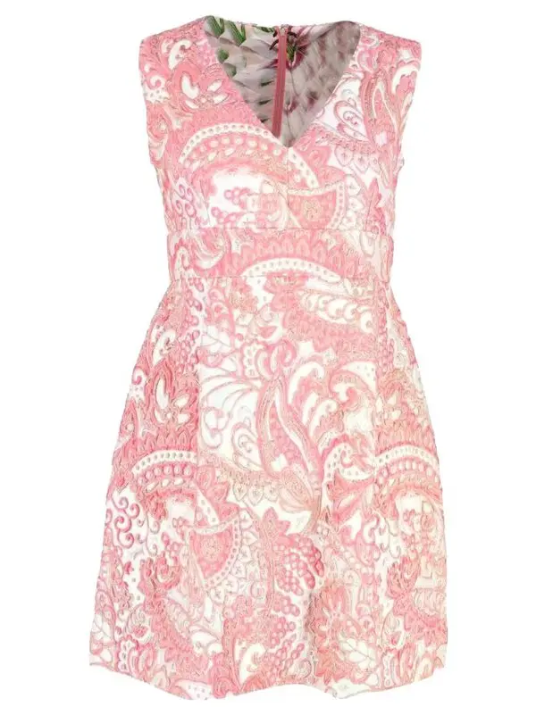 Dolce & Gabbana Floral-pattern Mini Dress - Pink