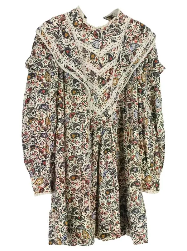 ISABEL MARANT VINTAGE Floral-print Mini Dress - Neutrals