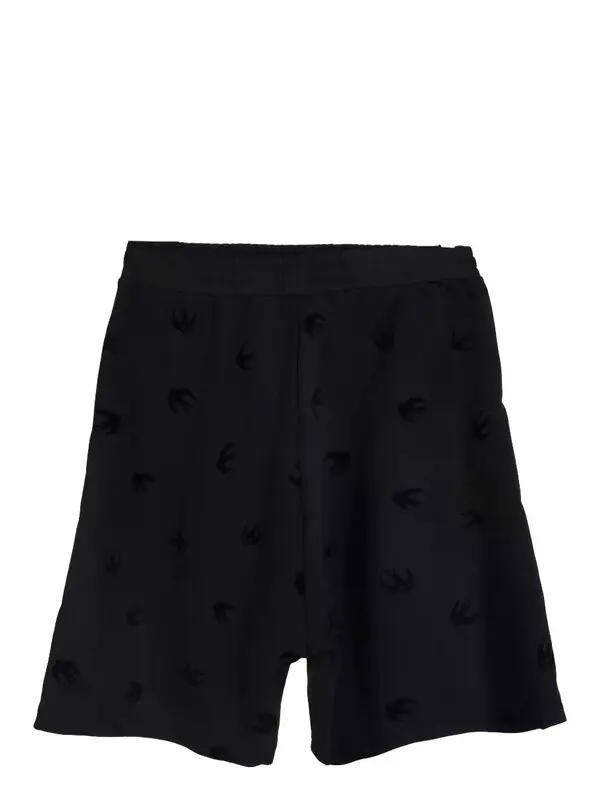 Alexander McQueen Mini Swallow Cotton Shorts - Black
