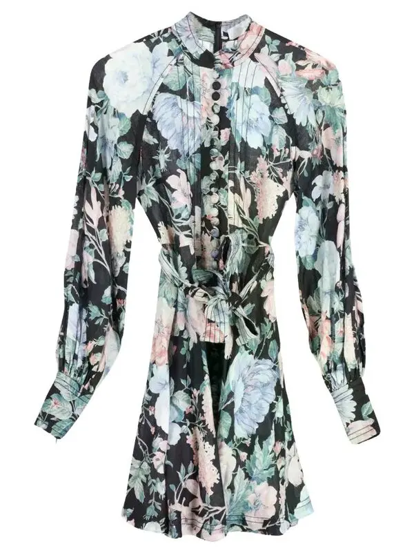 Zimmermann Floral-print Mini Dress - Blue