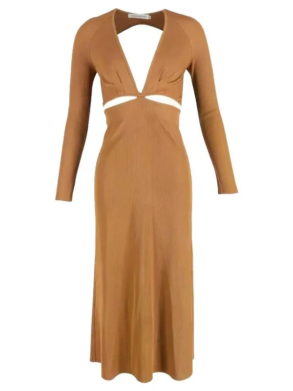 Christopher Esber Cut-out Long-sleeve Dress - Brown