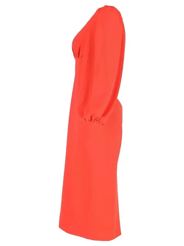 EMILIA WICKSTEAD Bishop-sleeve Midi Dress - Red