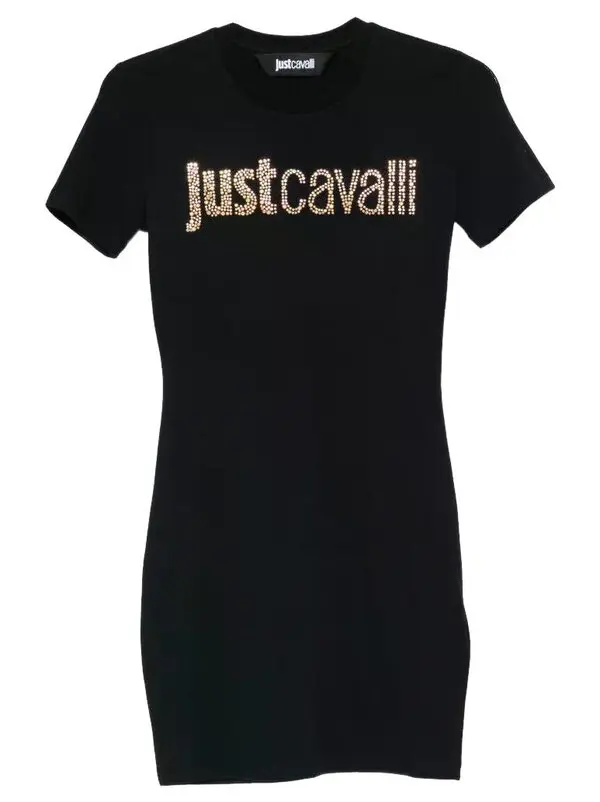 Just Cavalli Logo-embellished Mini Dress - Black