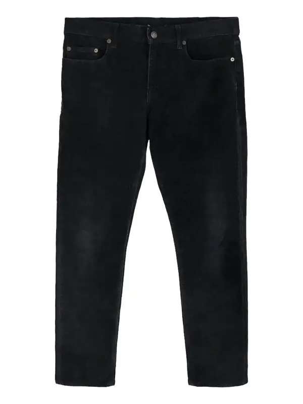 Saint Laurent Corduroy Straight-leg Trousers - Black