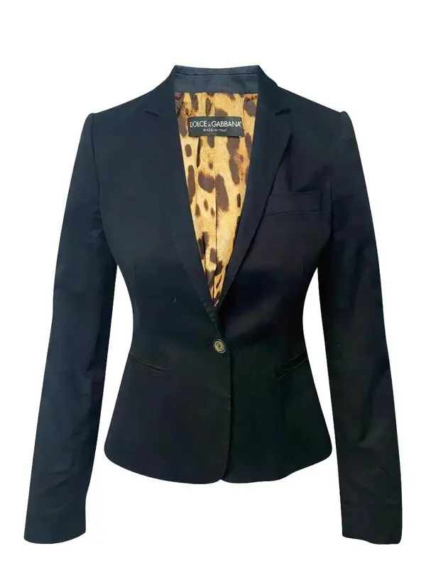 Dolce & Gabbana Leopard-print Blazer - Black