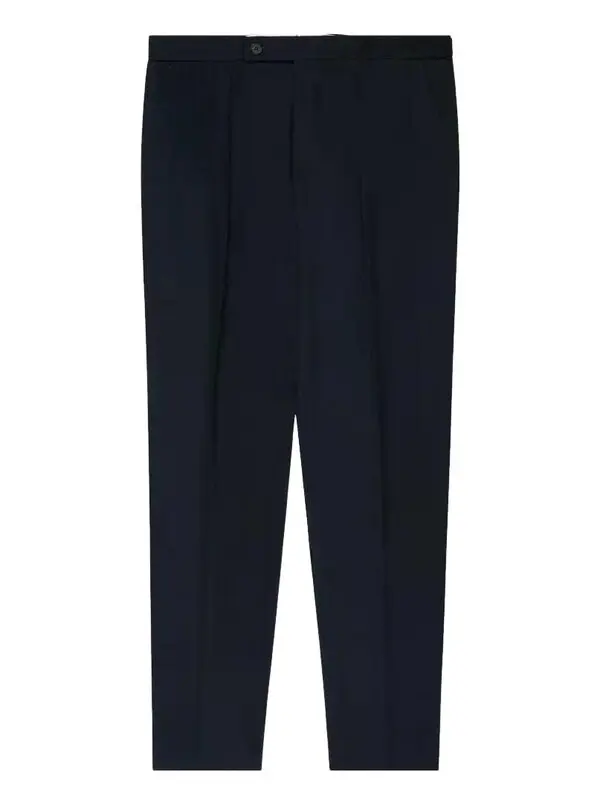 Incotex Pleated Tapered Trousers - Blue