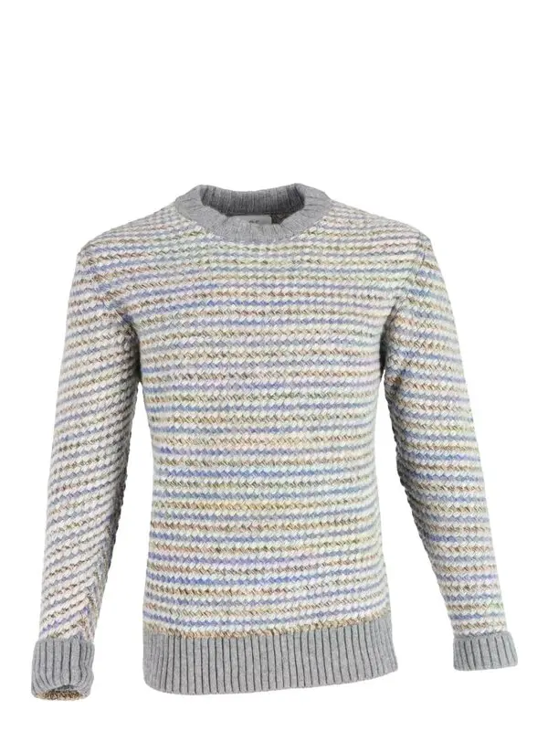 Mr P. Striped Crew-neck Sweater - Grey
