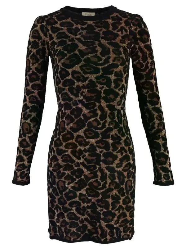 TEMPERLEY LONDON Joanie Knit Leopard-print Mini Dress - Black