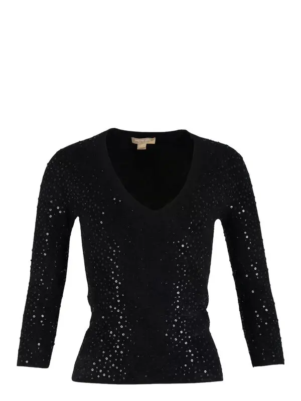 Michael Kors Sequinned Long Sleeve Sweater - Black