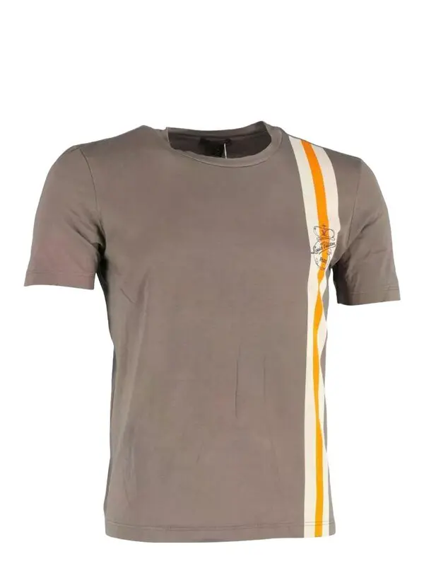 LOUIS VUITTON Stripe-detail Cotton T-shirt - Grey