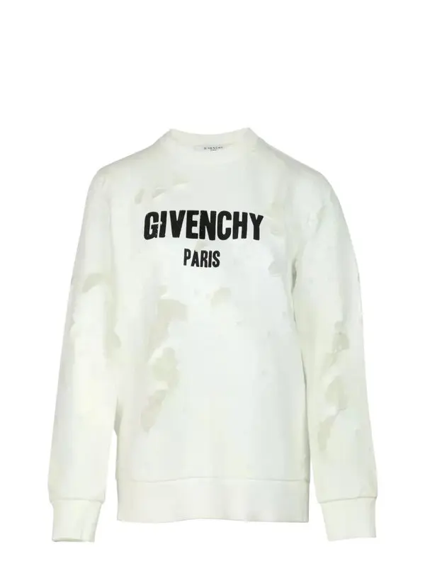 Givenchy Distressed Chest-logo Sweatshirt - White