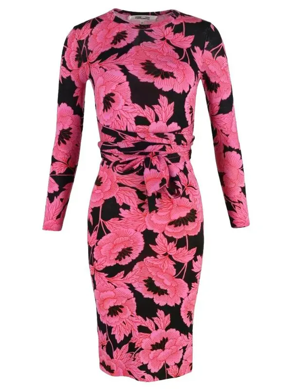 Diane Von Furstenberg Floral-print Bodycon Dress - Pink