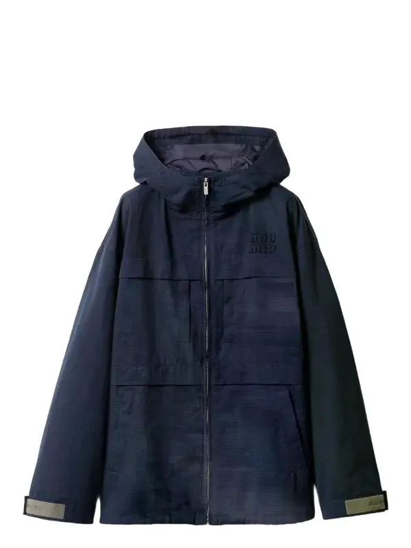 Miu Miu Drawstring Parka Coat - Blue