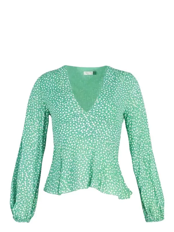 Rixo Floral-print Long-sleeve Top - Green